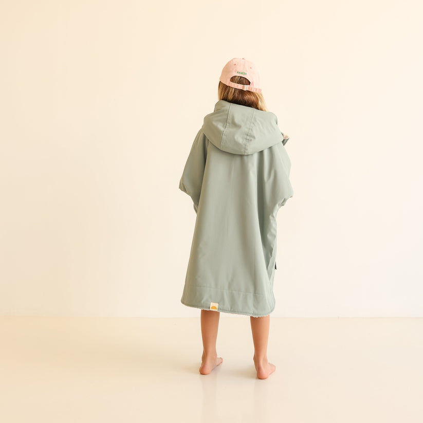 KIDS CRUMPET COAT | WEATHERPROOF CHANGING ROBE - MATCHA – Crumpet Apparel